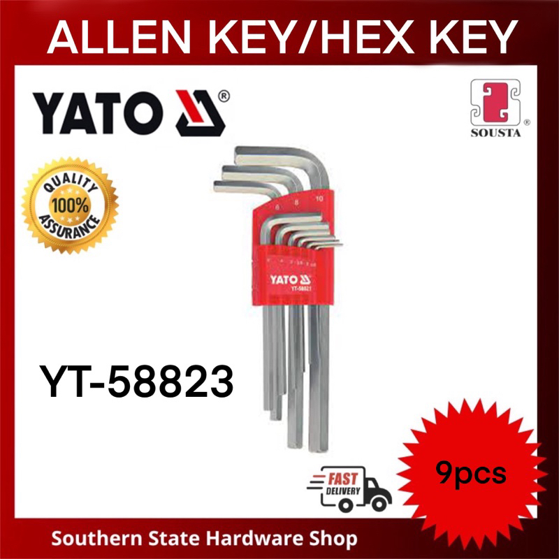 YATO ALLEN KEY HEX KEY YT-58823 9pcs LONG HEX | Shopee Malaysia
