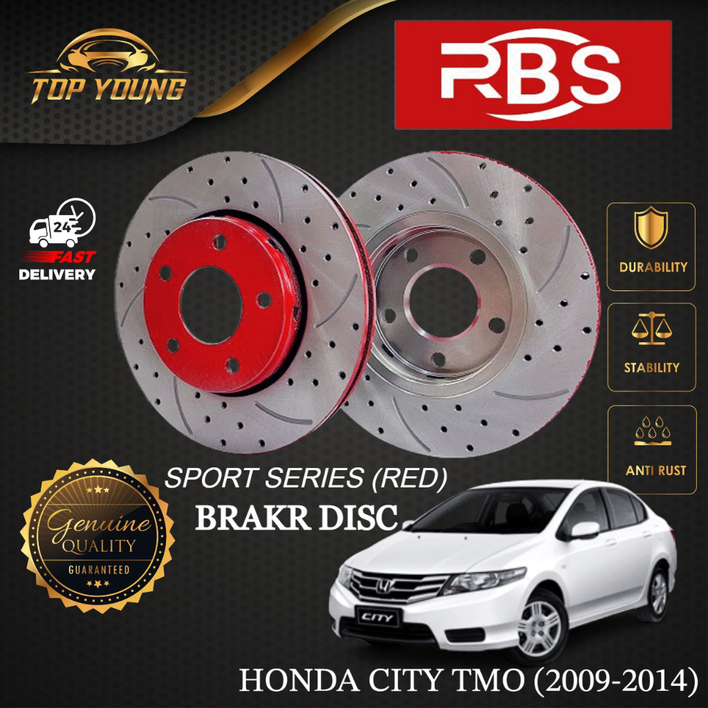 RBS HONDA CITY TMO (2009~2014) FRONT RED COLOUR DISC ROTOR SPORT SERIES ...