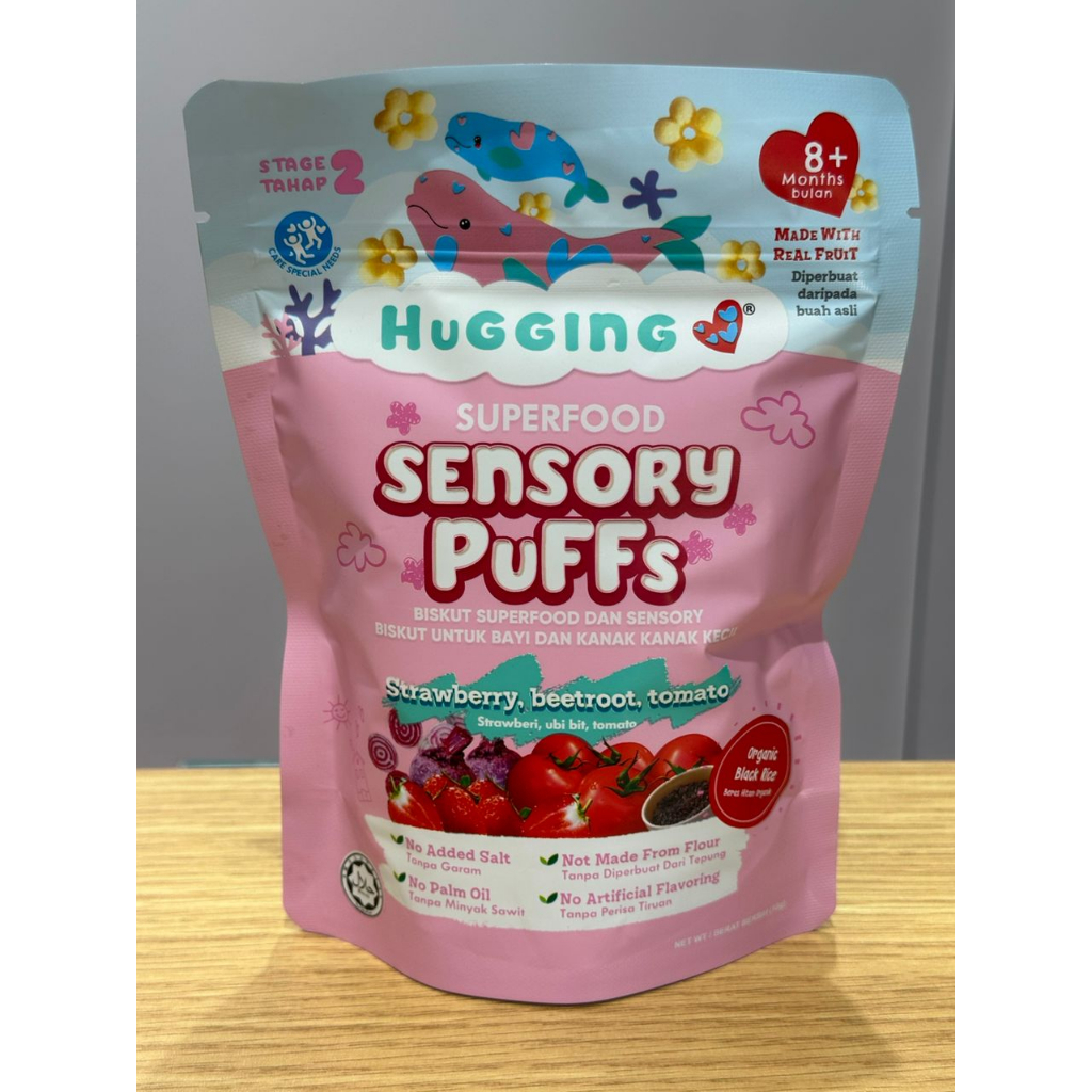 HUGGING LOVE SUPERFOOD SENSORY PUFFS (STAGE 2)- STRAWBERRY, BEETROOT ...