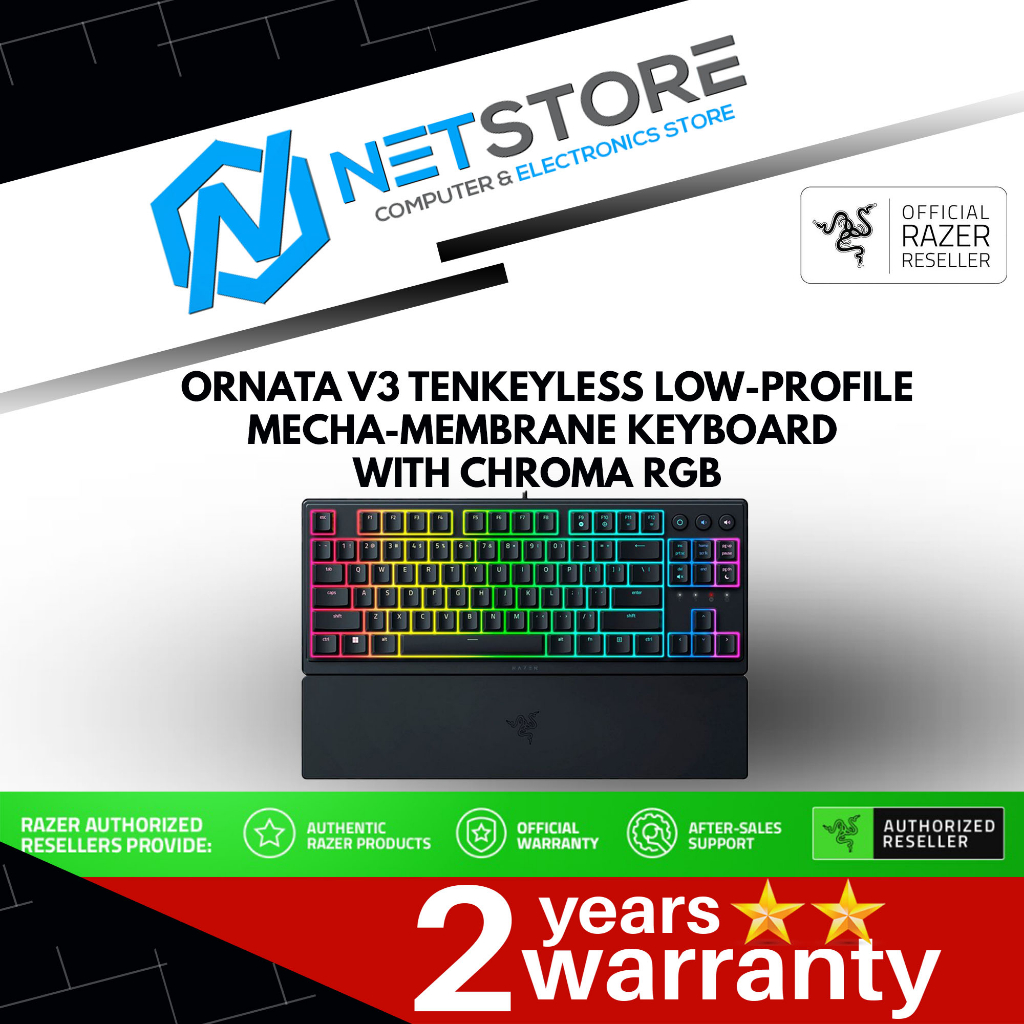 RAZER ORNATA V3 TENKEYLESS LOW-PROFILE MECHA-MEMBRANE KEYBOARD WITH ...