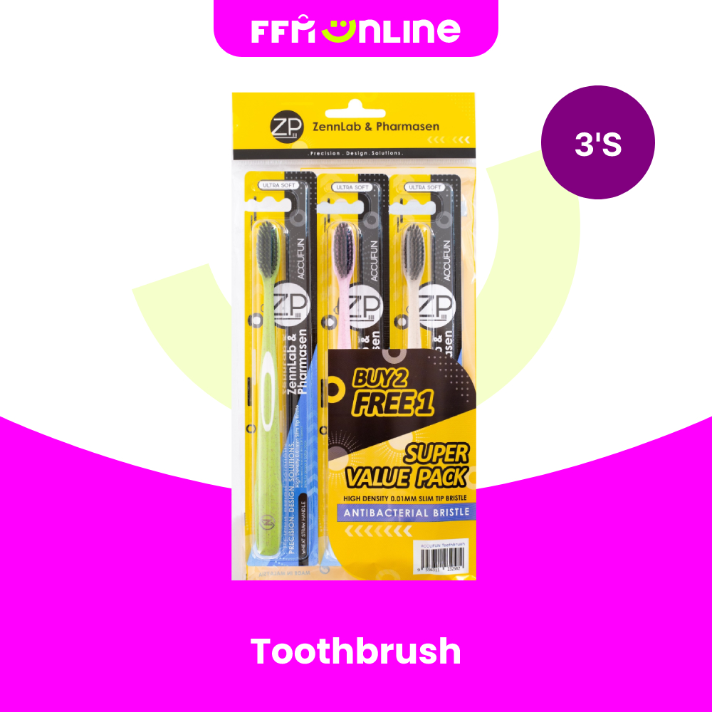 ZP Toothbrush 3's (0.01 Antibacterial) - Accufun | Shopee Malaysia