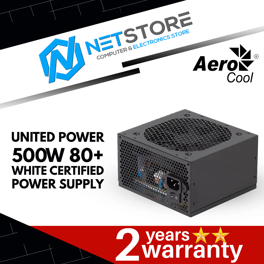 AEROCOOL UNITED POWER 500W 80+ WHITE CERTIFIED POWER SUPPLY ...