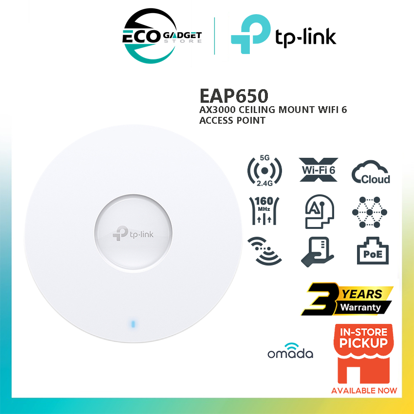TP-Link Omada EAP650 AX3000 Ceiling Mount WiFi 6 Access Point | Shopee ...