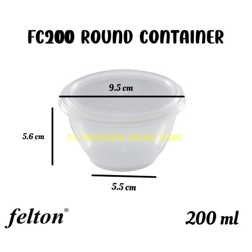 (200ml)Microwavable Round Container FC200 (50set±) Disposable Plastic ...