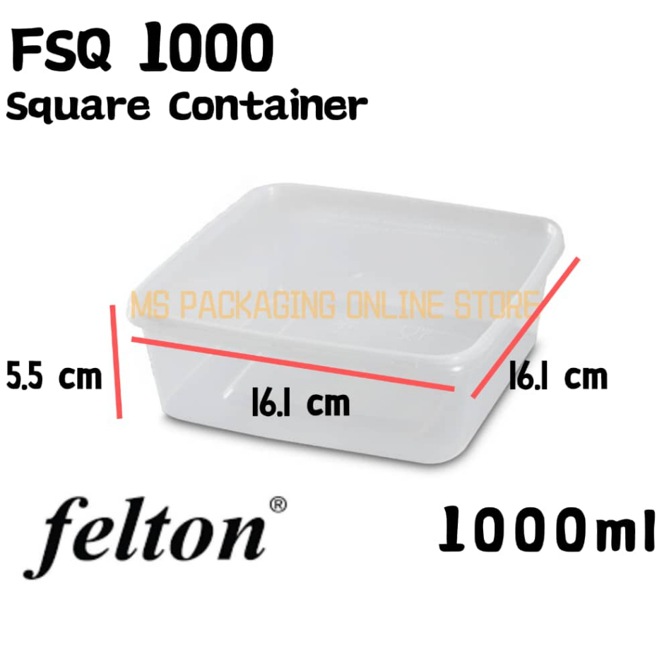 (1000ml)Microwavable Square Container FSQ1000 •（SQ1） (50set± ...