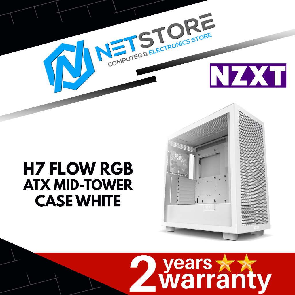 NZXT H7 FLOW RGB ATX MID-TOWER CASE WHITE - CM-H71FW-R1 | Shopee Malaysia