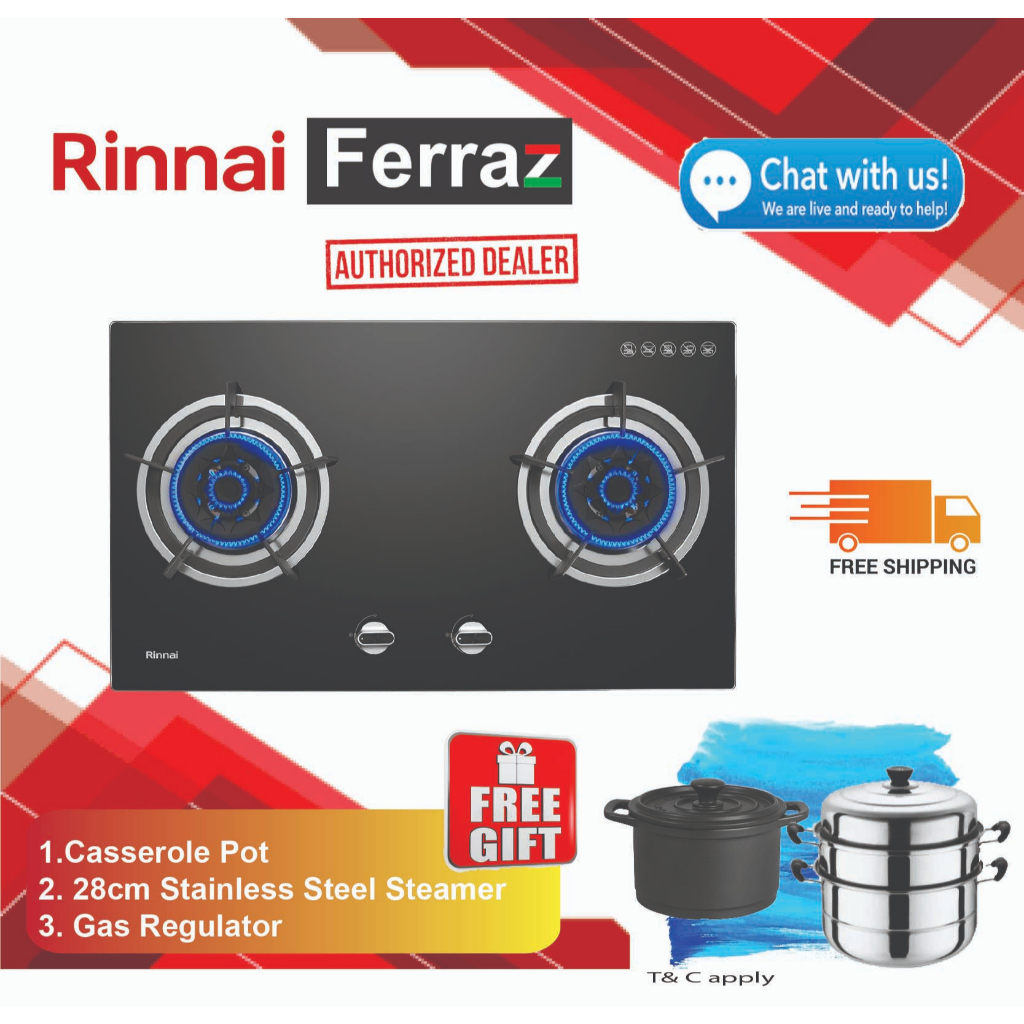 Rinnai RB-782G Gas Hob / RB782G Gas Stove / Cooking Stove / Two Burner Gas Hob / Dapur Gas ...
