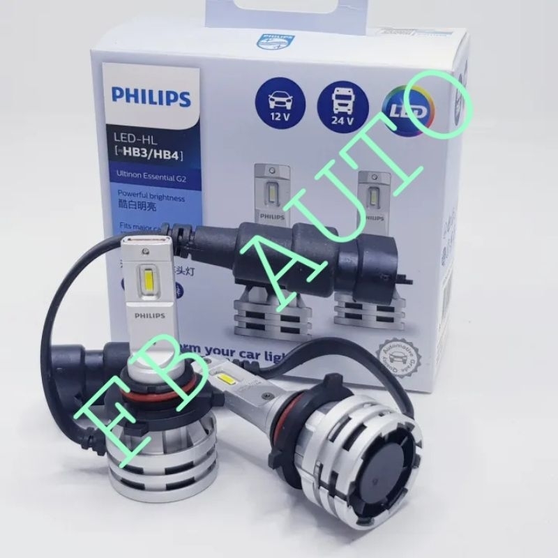 Philips HB3/HB4 ultinon essential G2 12/24V 24W LED headlight bulb ...