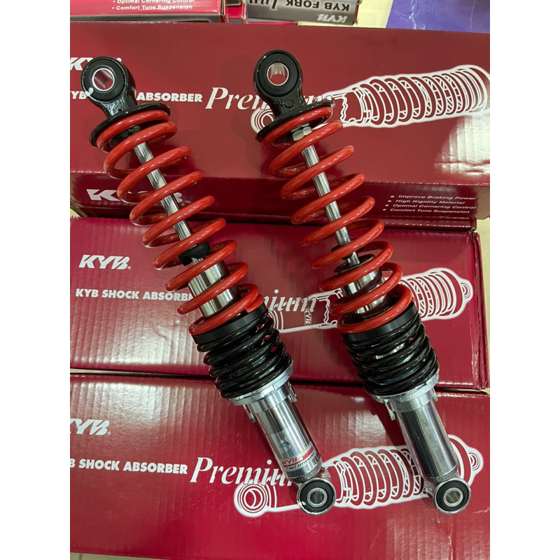 KYB RXZ 135 EX5 EX5 DREAM DOUBLE SPRING ABSORBER SET (2PCS) RED /BLACK -SPECIAL LIMITED EDITION ...