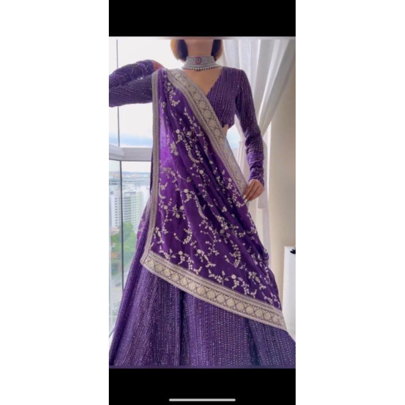 Purple celebrity lehenga (Alia Bhatt) | Shopee Malaysia