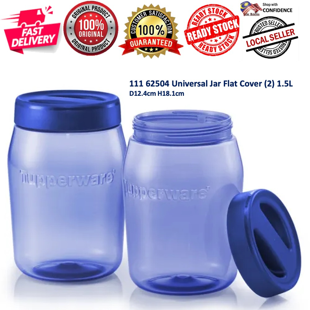 Tupperware Universal Jar Flat Cover (2) 1.5L 11162504 L9 | Shopee Malaysia