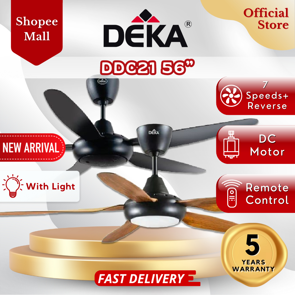 DEKA DDC21 | DDC21 LED 56" 5 Blades DC Motor 7 Speeds Control + Reverse ...