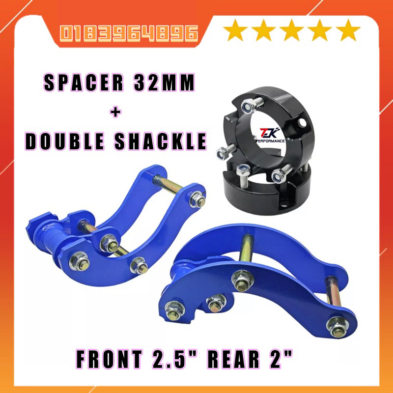 Front 2.5" Spacer Rear 2" Comfortable Shackle Suspension Lift Kit For ...