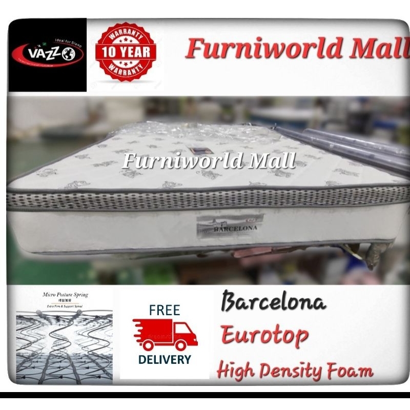 Tilam Vazzo Barcelona Mattress Queen 10 Inci/Inches Eurotop Micro ...