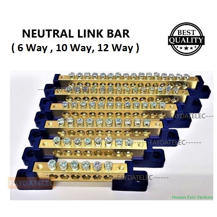 Neutral Link Bar / Screw Brass Bar (60A) 6Way 10 Way 12Way | Shopee ...