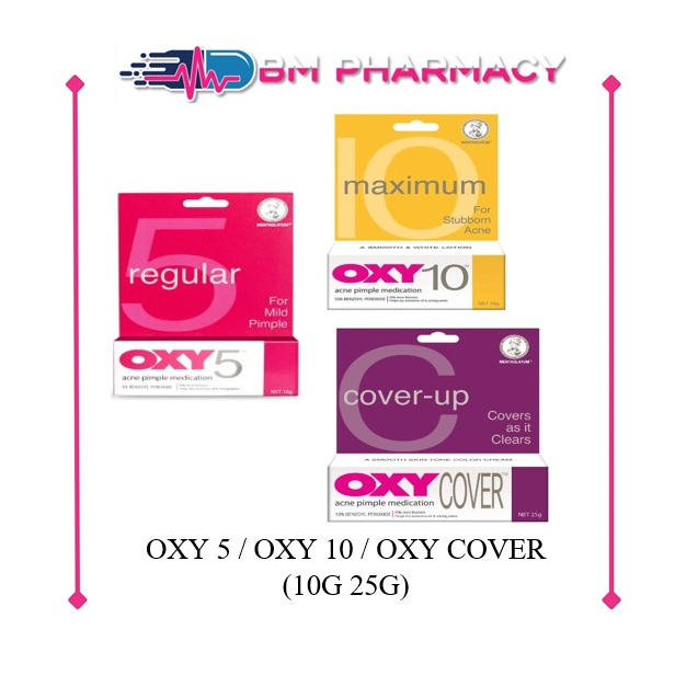 OXY ACNE PIMPLE MEDICATION ( 5 / 10 / COVER ) (SIZE: 10G / 25G ...