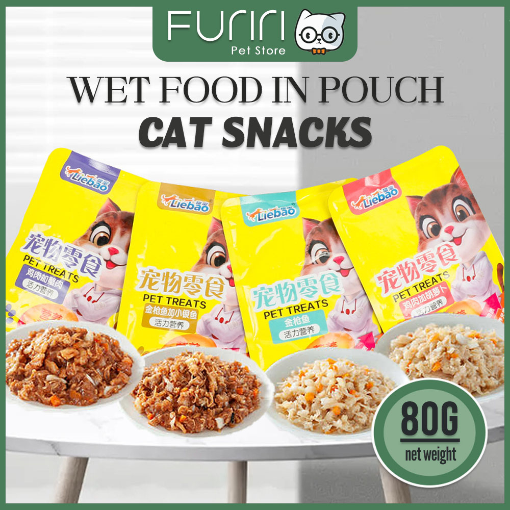 Furiri 80g Cat Pet Snacks Makanan Kucing Fresh Chicken Breast Crab Tuna ...