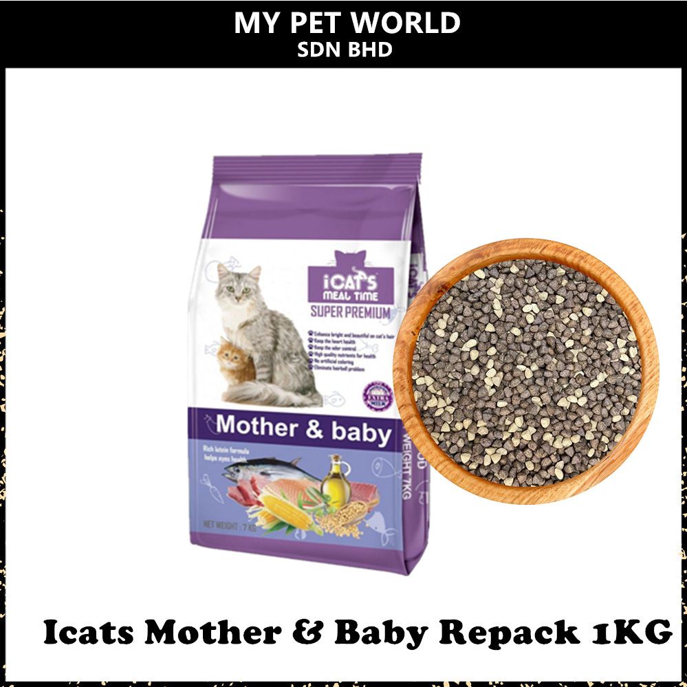 Icats Mother & Baby (Cat Food) 1KG REPACK | Shopee Malaysia