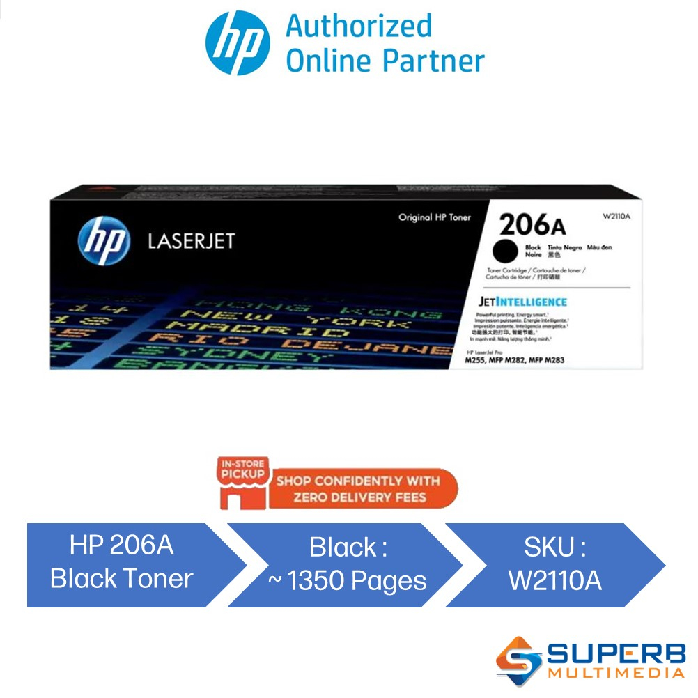 HP 206A Black Original LaserJet Toner Cartridge [W2110A] | Shopee Malaysia