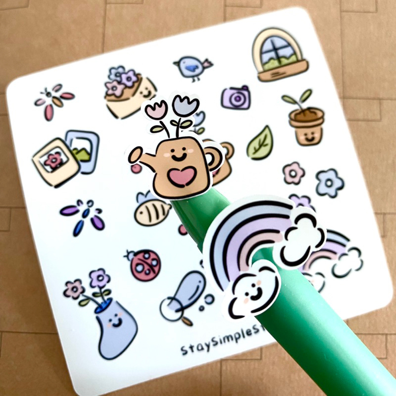 cute aesthetic sticker sheet (spring) | Shopee Malaysia