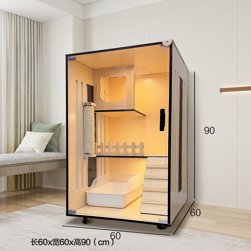 Cat Villa Solid Wood Cat Cage Cat House Home Cat Nest Display Cabinet