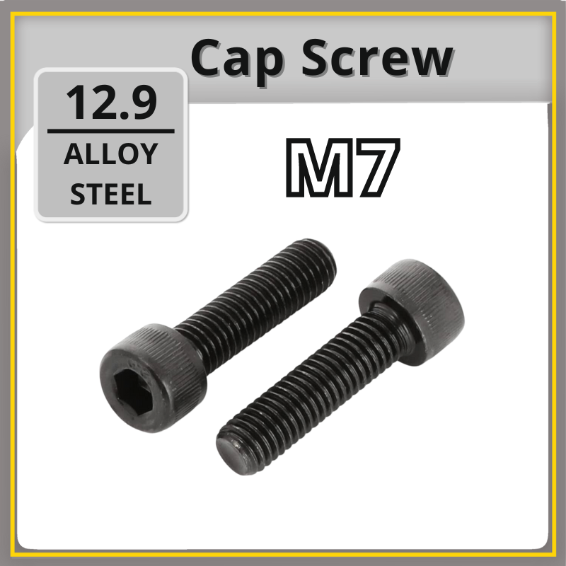 M7 Hex Socket Cap Screw DIN912 | Alloy Steel Grade 12.9 | Black Oxide | M7 Screw | Skru Allen ...