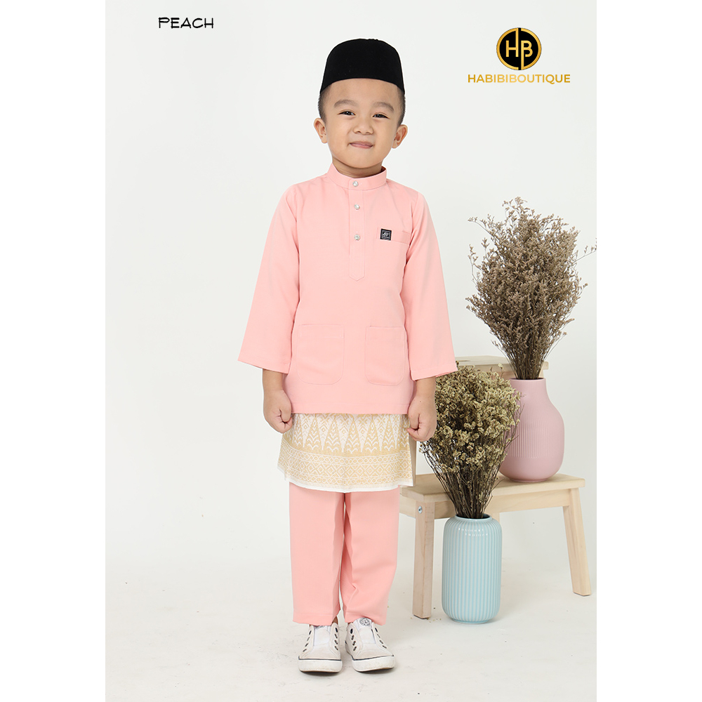 Habibi Boutique | Baju Melayu Kids | Peach | Shopee Malaysia