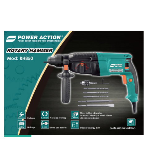 Power Action Rotary Hammer RH850/POWER ACTION 3IN1 ROTARY HAMMER RH850 ...