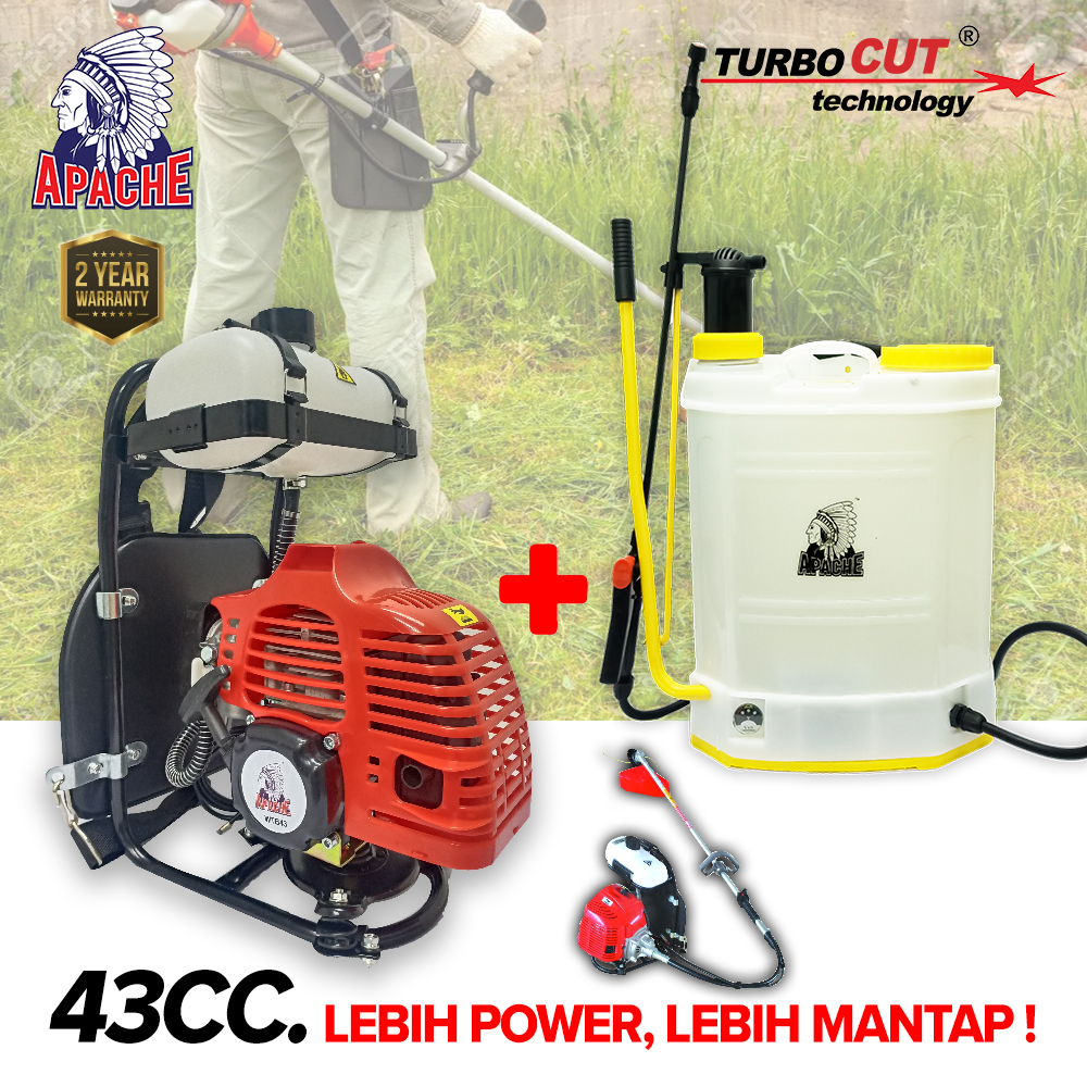 APACHE TurboCUT® TB43 | BG430DT | BG430 | Backpack Brush Cutter Grass Trimmer Mesin Rumput HEAVY ...