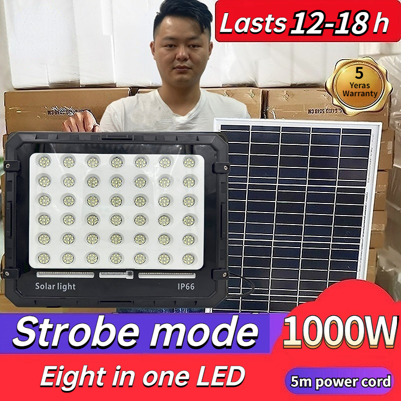 Solar Spotlight 1000W Lampu Solar Light Outdoor Lighting Intelligent ...