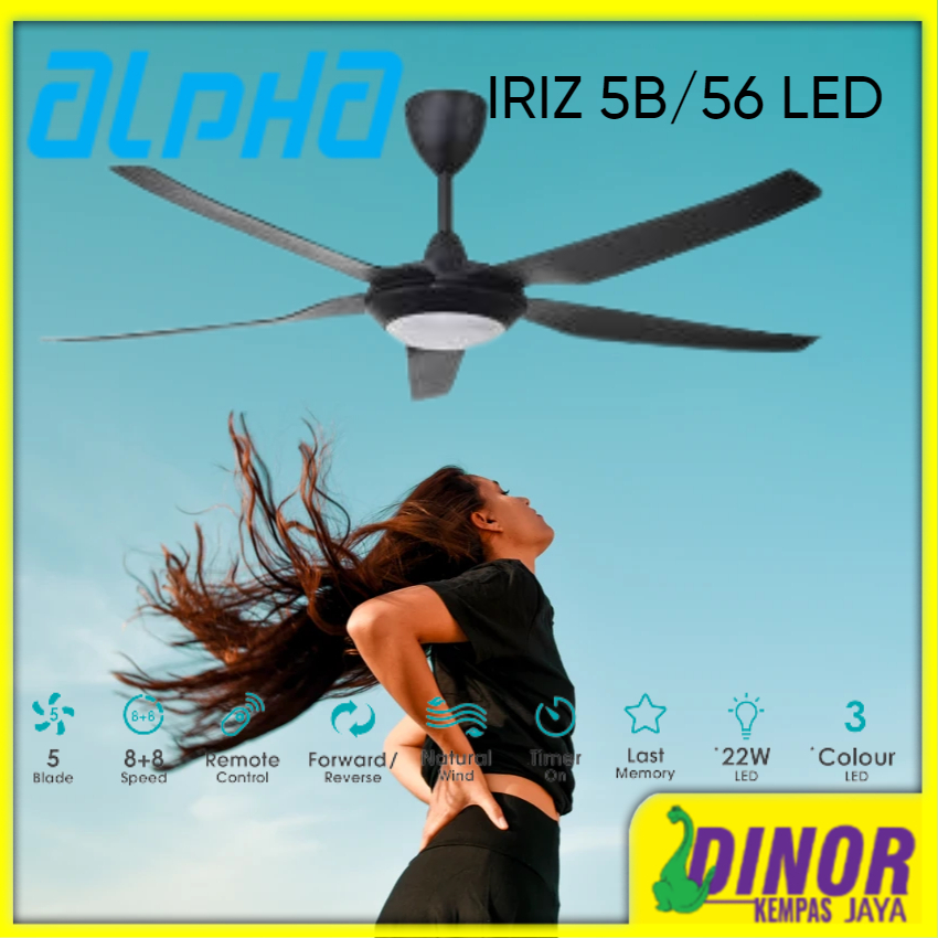 ALPHA VANNUS IRIZ 16 SPEED DC MOTOR CEILING FAN IRIZ-5B/56 LED-MATT ...