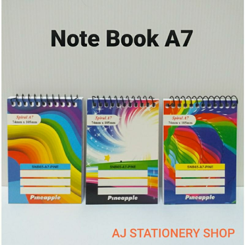 Pineapple Spiral Note Book Size A7 / Buku Nota Kecil / Notebook ...