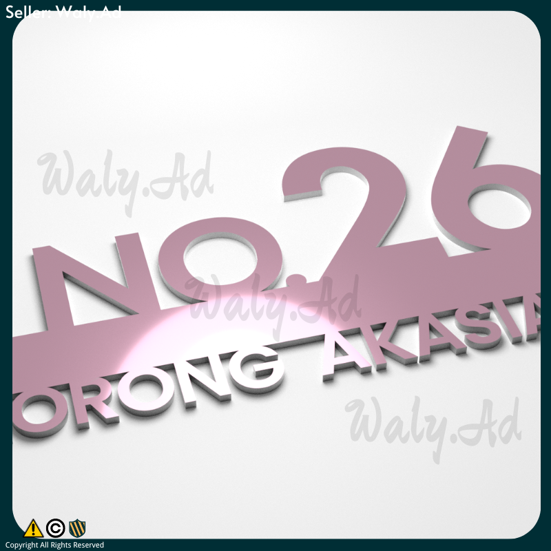 Custom Nombor Plate Rumah No Plat Alamat Rumah 1 Layer Acrylic Double ...