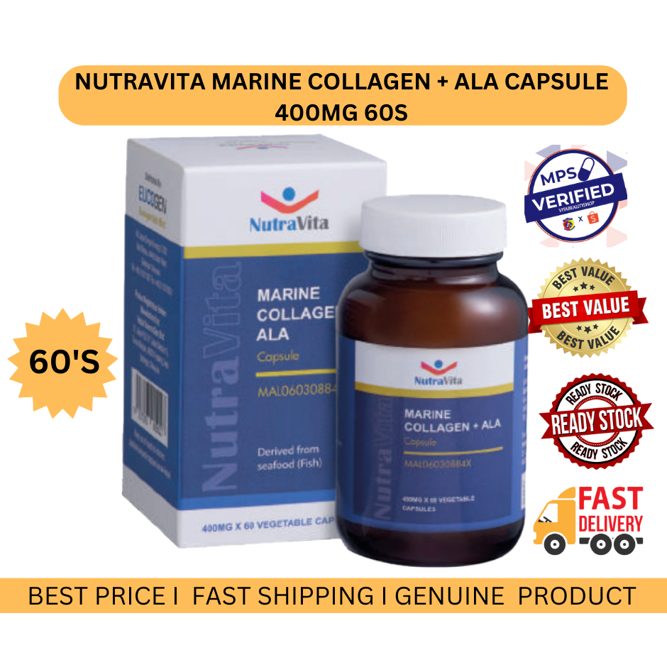 NUTRAVITA MARINE COLLAGEN + ALA CAPSULE 400MG 60S | Shopee Malaysia