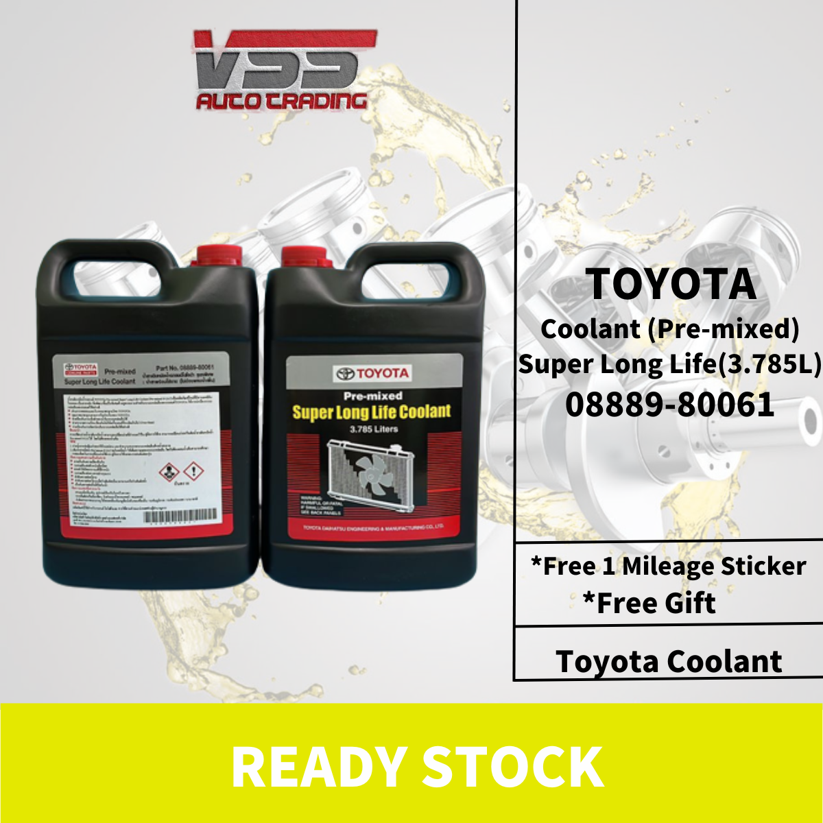 ( 100% ORIGINAL ) TOYOTA COOLANT SUPER LONG LIFE COOLANT PRE MIXED 3.78 ...
