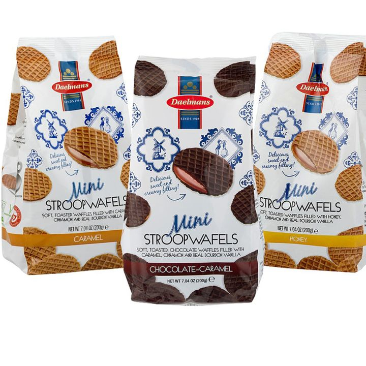 (EXP: 08/2025) Daelmans Mini Stroopwafels - Chocolate / Honey / Caramel ...