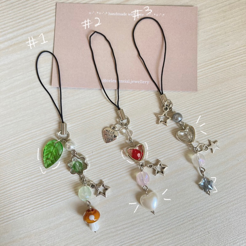 handmade aesthetic y2k keychain | phone charm | gantungan ...