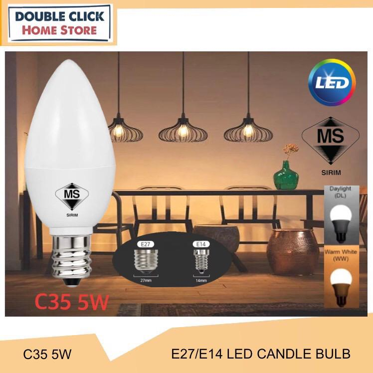 (Sirim) Duralux 5W C35 Led Candle Bulb E14 /E27 Led Bulb Light Bulb ...