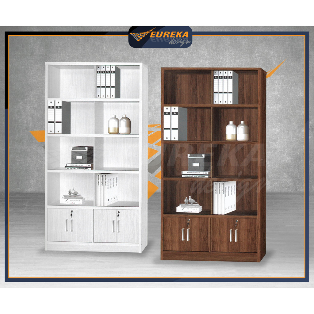 EUREKA 4ft 10 Bookcase File Cabinet Door Compartment Shelf Storage ...