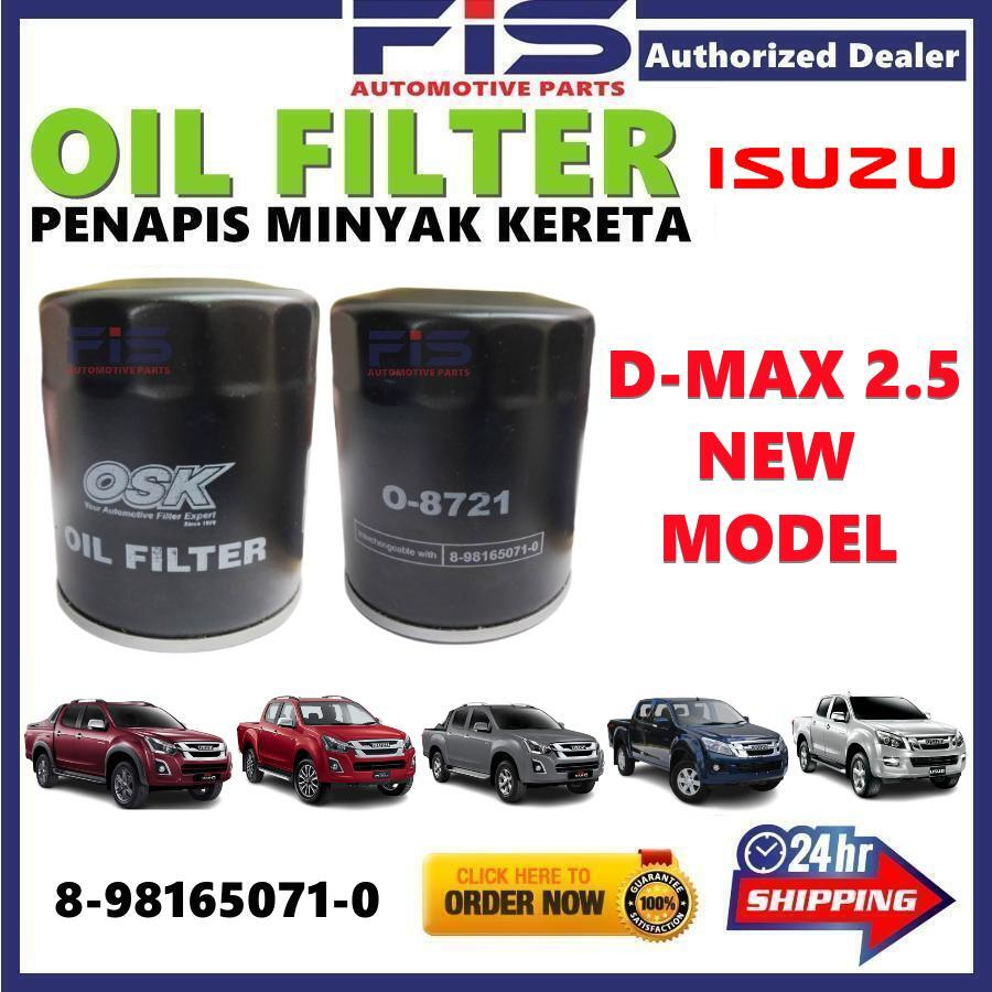 FIS Oil Filter Isuzu DMAX 2.5CC New Model RT50 8-981650710 O-8721 ...