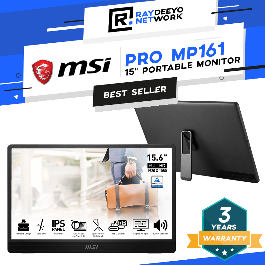 MSI PRO MP161 15.6" FHD Portable Monitor [60hz/4ms/IPS/Mobile Devices ...