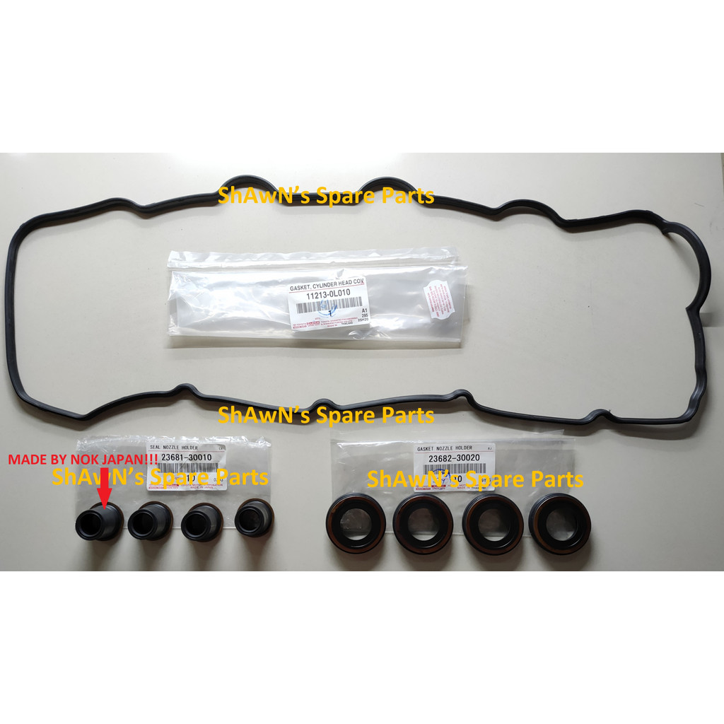 ORIGINAL 1KD 2KD Toyota Hilux KDN165 KUN25 KUN26 Hiace KDH200 Valve Rocker Cover Gasket + Plug ...