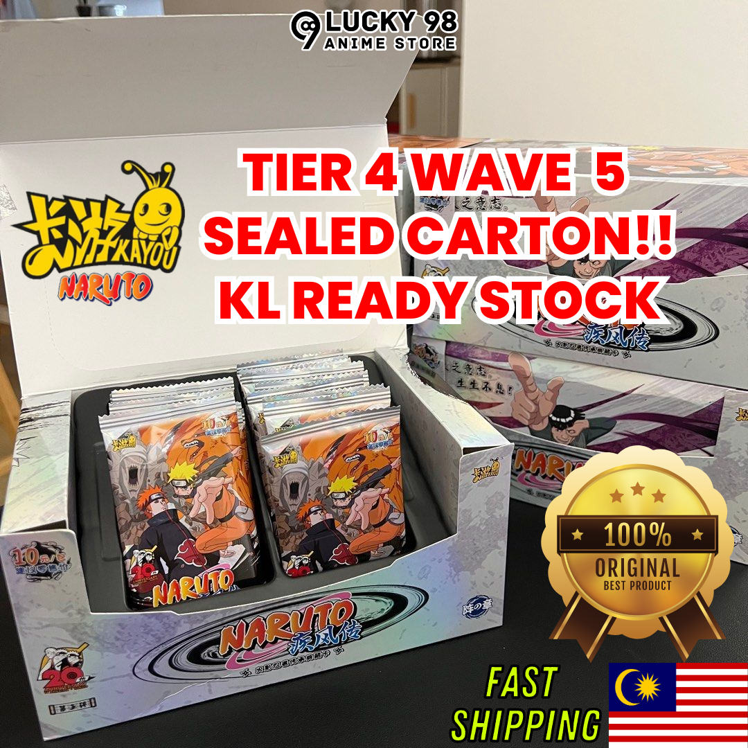Kayou Naruto Box Original Card Tier 4 Wave 5 T4W5 Booster Carton Kad Naruto Box Collection MR CR ...