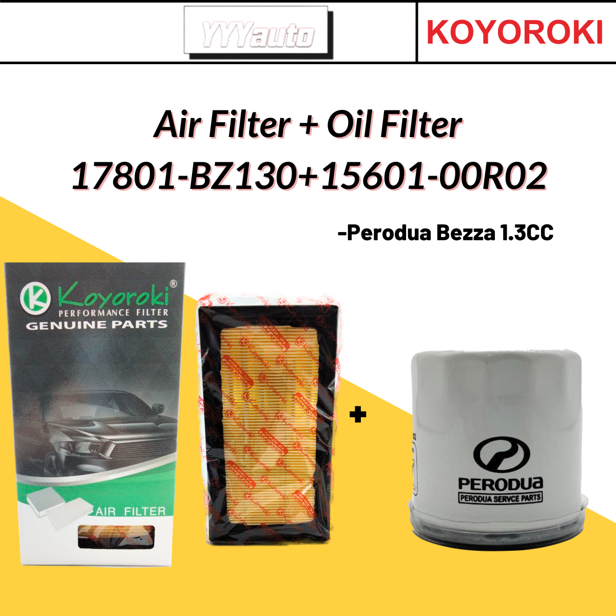 ORIGINAL KOYOROKI Air Filter Perodua Bezza 1.3 (17801-BZ130) + Perodua ...