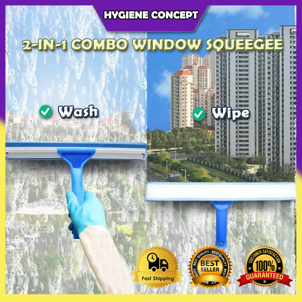 CT 2 In 1 Combo Window Squeegee / Soft Rubber Replacement / Glass Wiper ...