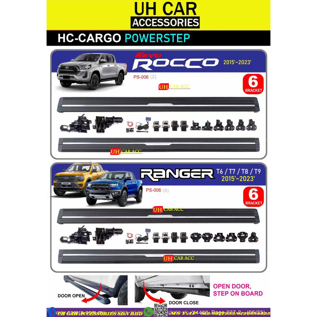 FORD RANGER T6 T7 T8 T9 2015-2023 POWERSTEP AUTO RUNNING BOARD | Shopee ...