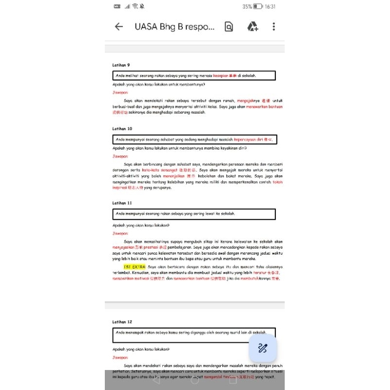UASA BM Bahagian B Respons Kritis dan Kreatif UASA Bahasa Melayu ... UASA BM Bahagian B Respons Kritis dan Kreatif UASA Bahasa Melayu ...