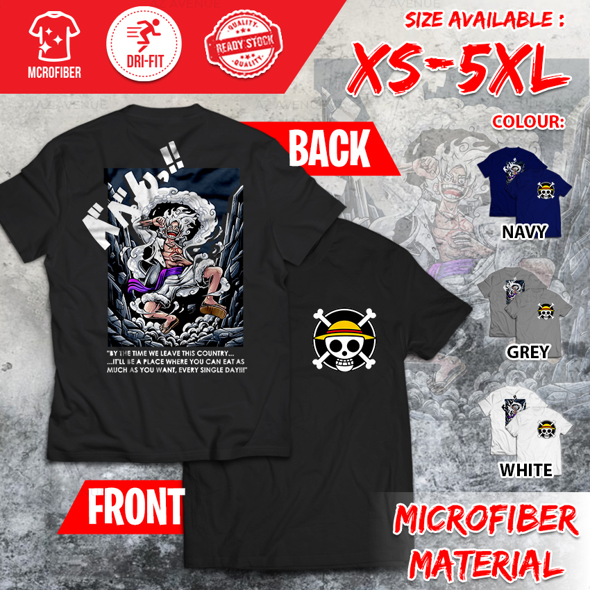 LUFFY Gear 5 One Piece Anime Cartoon Microfiber Dri-Fit Polyester Short ...