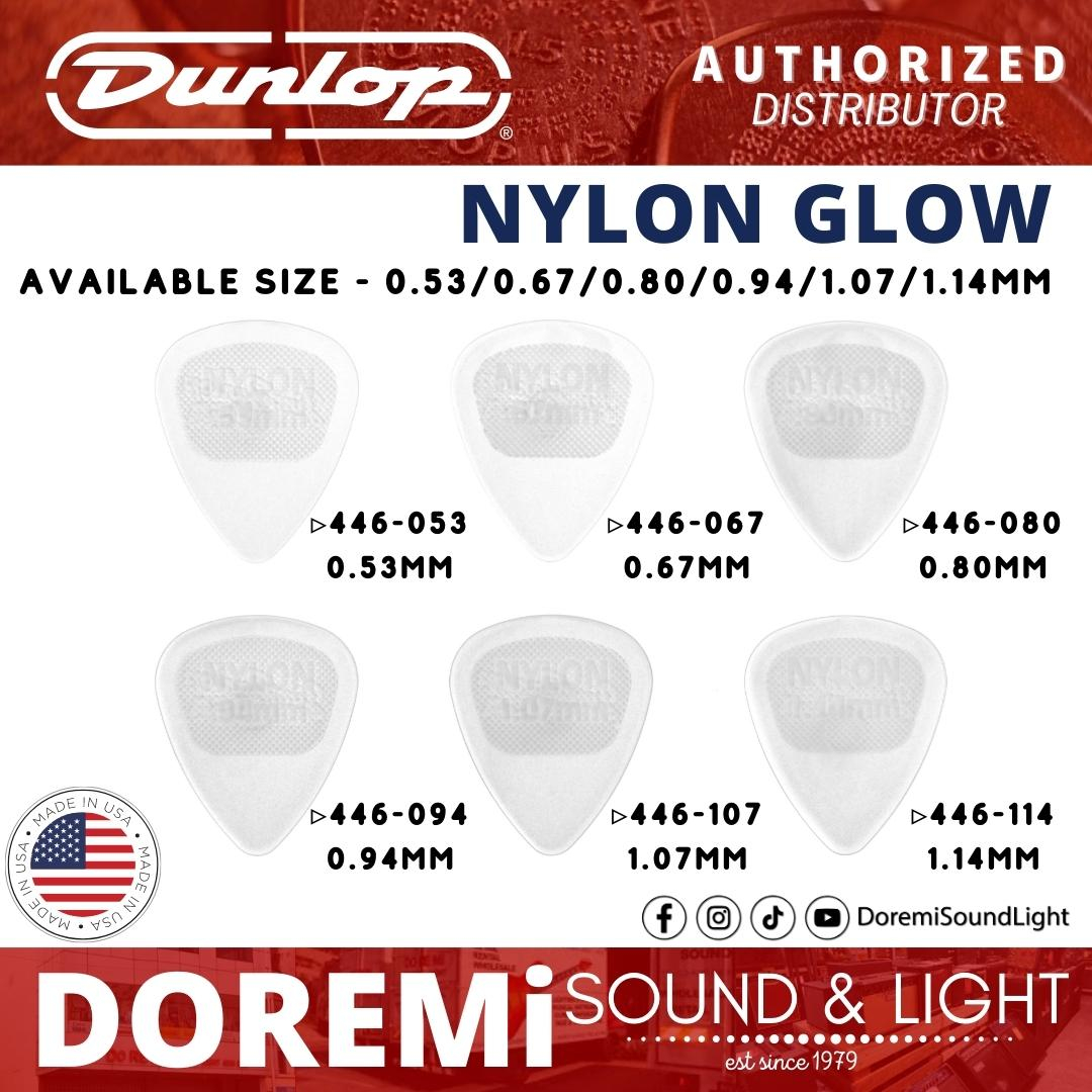 Jim Dunlop 446 Nylon Glow Standard Guitar Pick, Pack of 6pcs Guitar ...