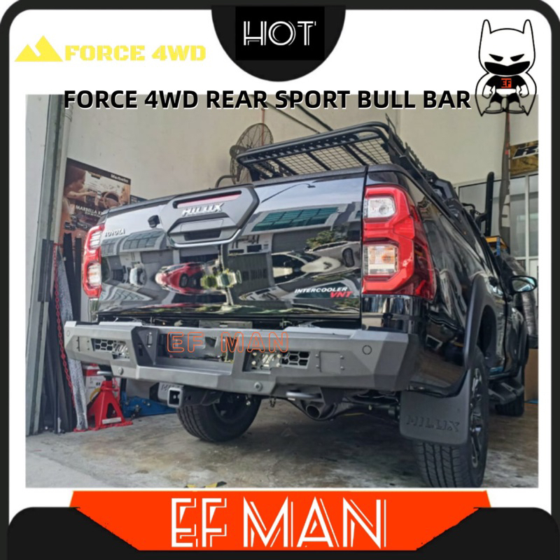 FORCE 4WD REAR BULL BAR SPORT BAR WITH LED LIGHTING HILUX REVO ROCCO ...
